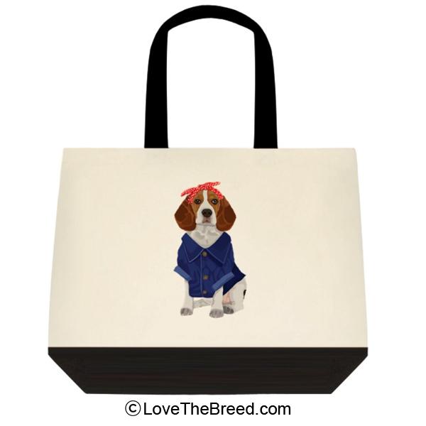 Beagle Rosie the Riveter DOG Extra Large Tote - LoveTheBreed.com