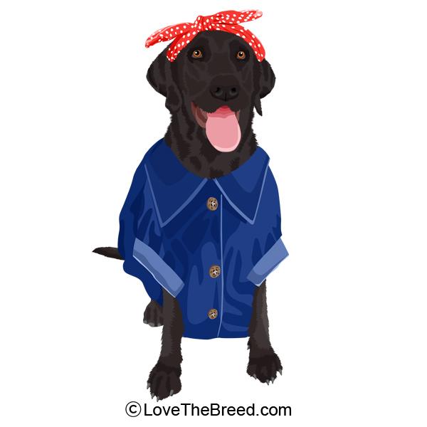 Black Labrador Rosie the Riveter DOG Extra Large Tote - LoveTheBreed.com