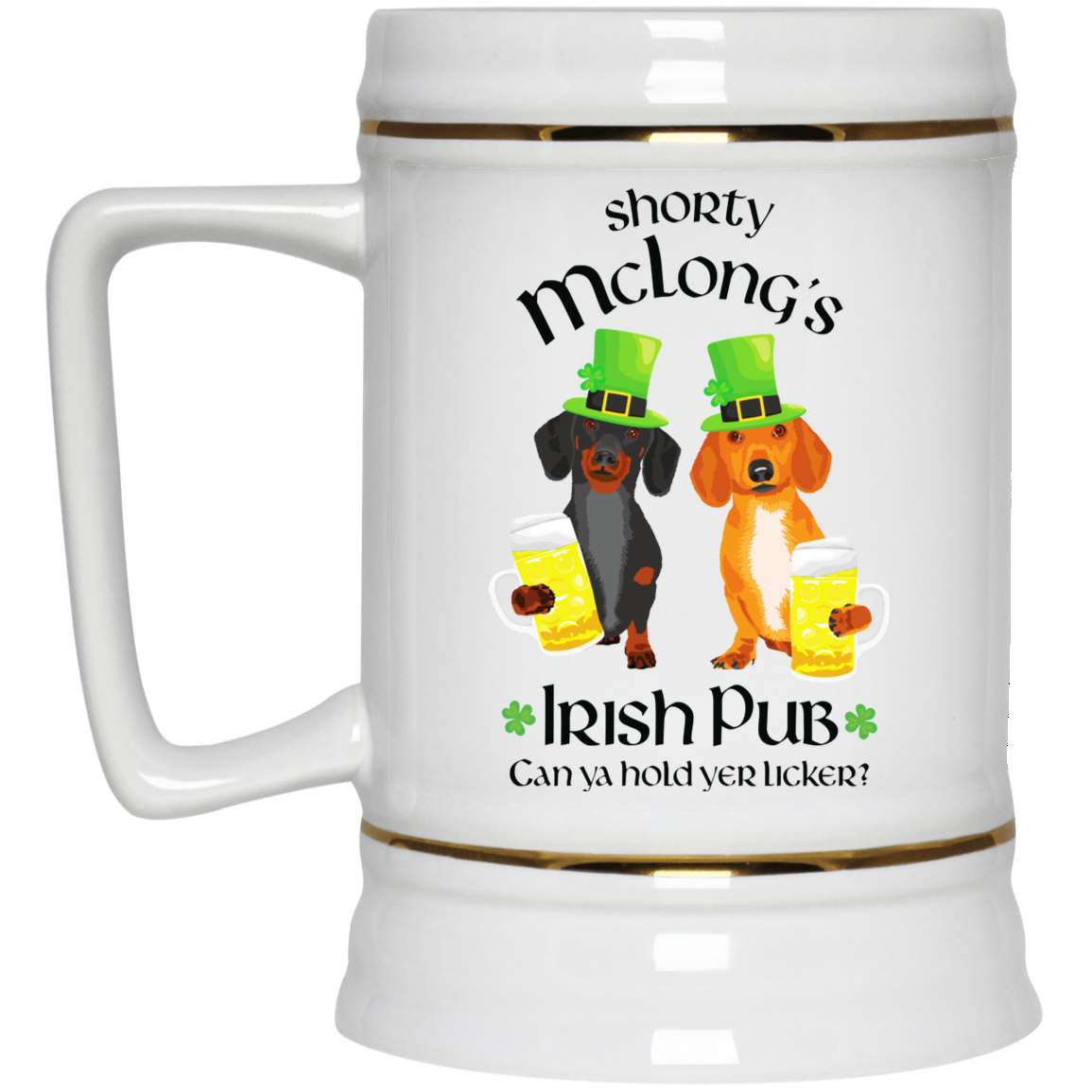 Dachshund Shorty McLong's Irish Pub Beer Stein 22oz. - LoveTheBreed.com