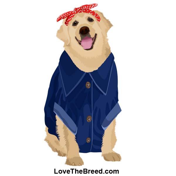 Yellow Labrador Rosie the Riveter DOG Extra Large Tote - LoveTheBreed.com